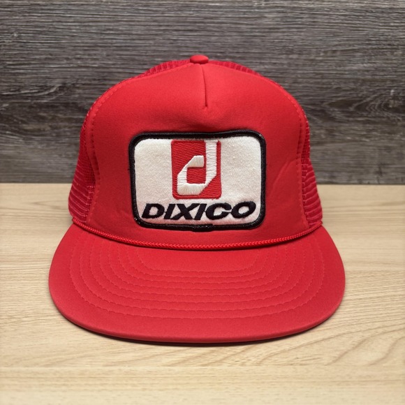nissin | Accessories | Vintage Dixico Hat Cap Snap Back Red Mesh ...
